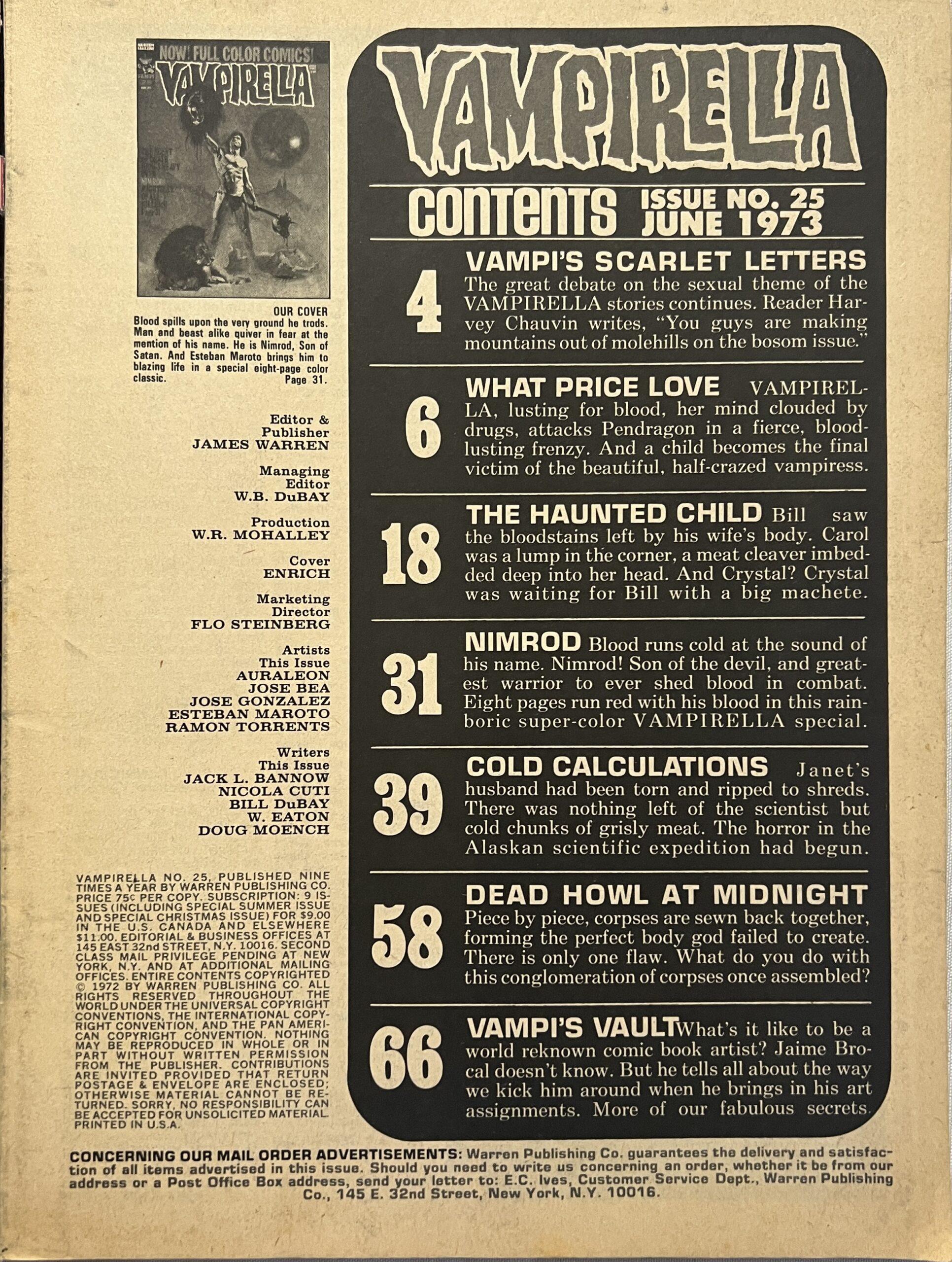 Vampirella #25 June 1973 Adult Comic/Comix Book - VM16